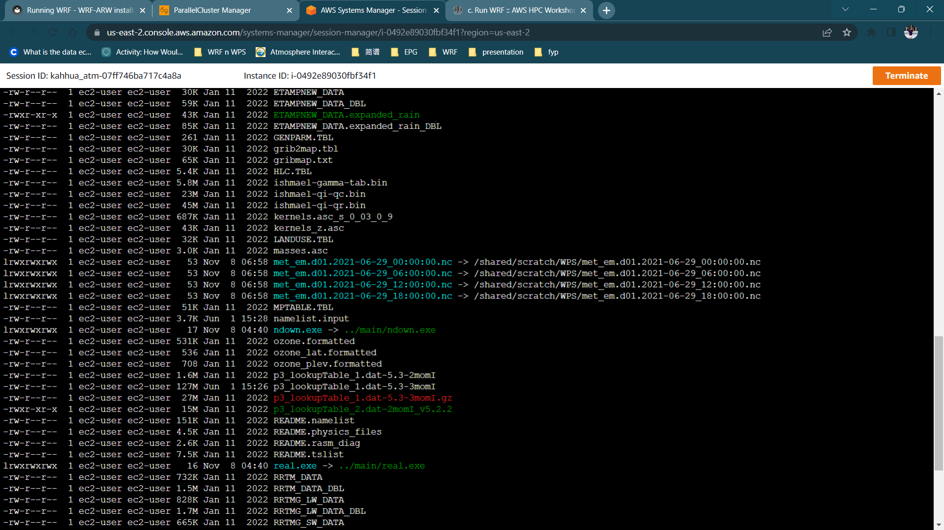 Running WRF - WRF-ARW installation on AWS using SPACK Running WRF - WRF-ARW installation on AWS using SPACK